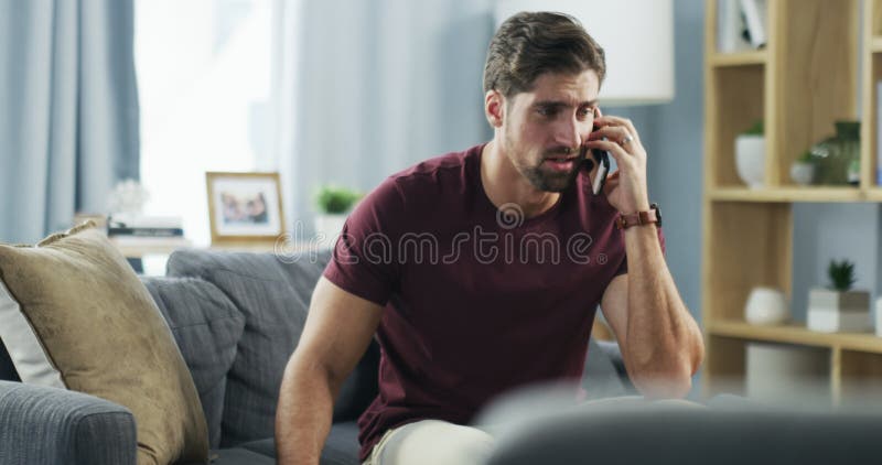 Very Sad Man after a Phone Call Stock Image - Image of male ...