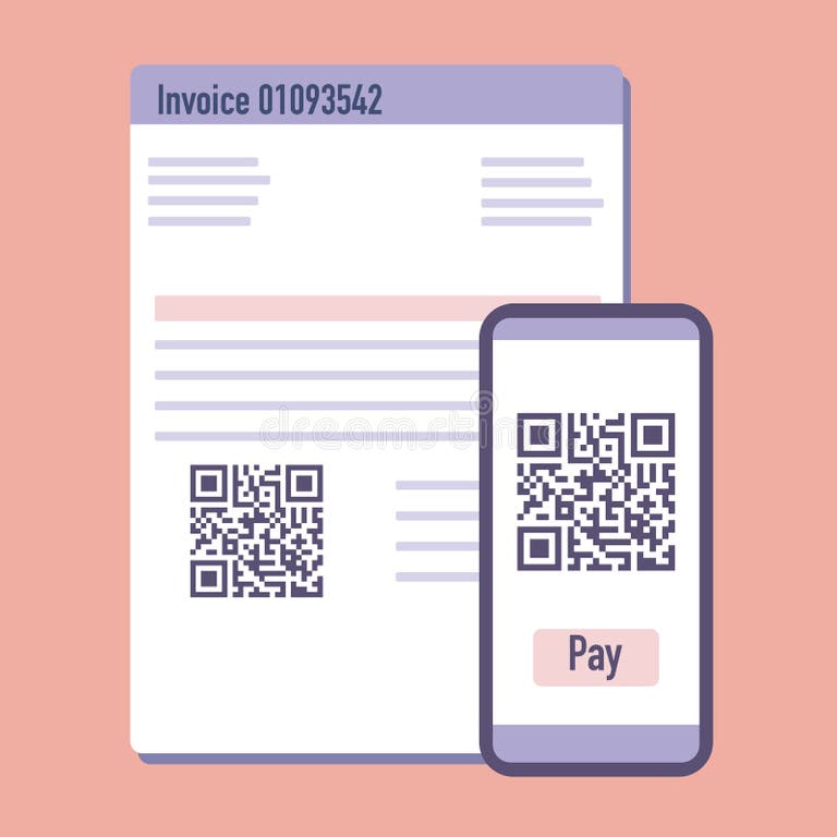 Phone Scan Qr Code for Payment Invoice. Vector Stock Vector ...