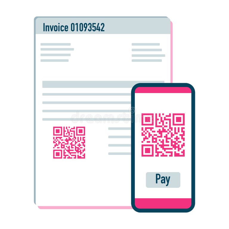 Phone Scan Qr Code for Payment Invoice. Vector Stock Vector ...