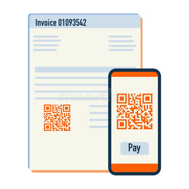 Phone Scan Qr Code for Payment Invoice. Vector Stock Vector ...