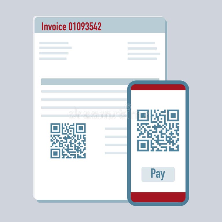 Phone Scan Qr Code for Payment Invoice. Vector Stock Vector ...