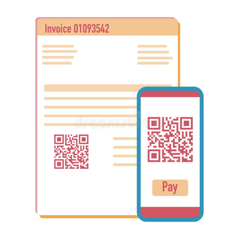 Phone Scan Qr Code for Payment Invoice. Vector Stock Vector ...