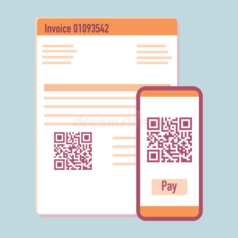 Phone Scan Qr Code for Payment Invoice. Vector Stock Vector ...