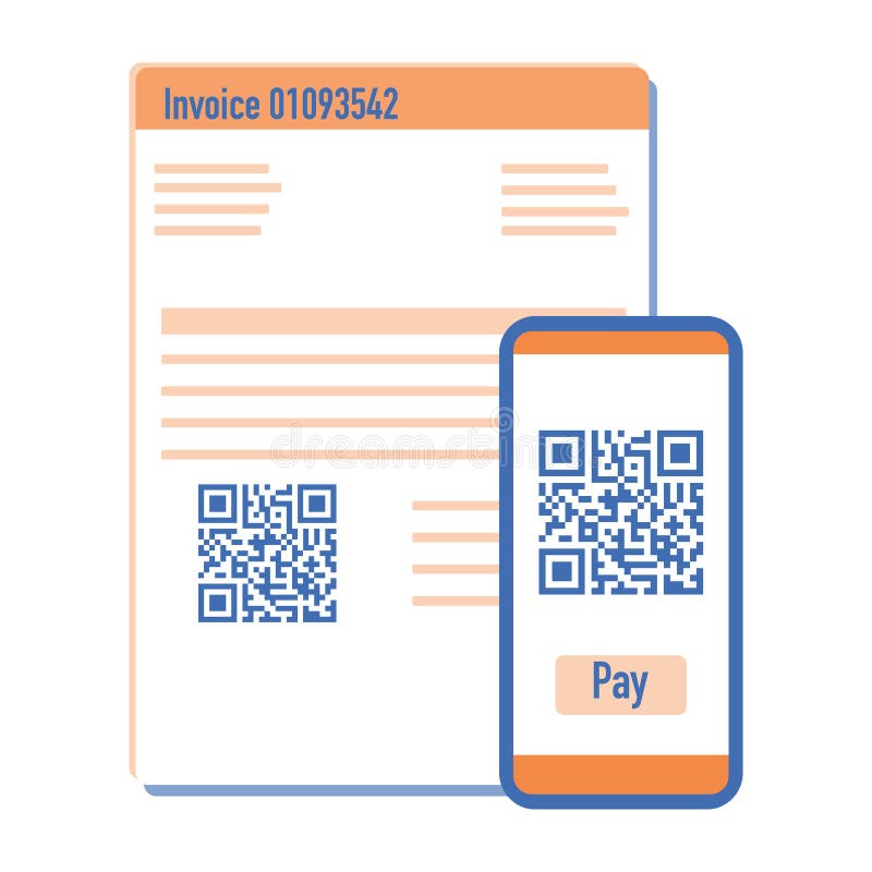 Phone Scan Qr Code for Payment Invoice. Vector Stock Vector ...