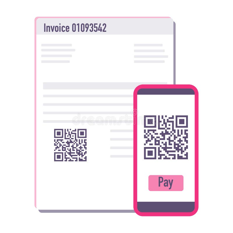 Phone Scan Qr Code for Payment Invoice. Vector Stock Vector ...
