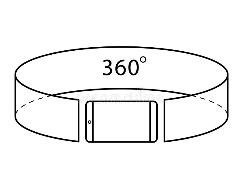 Phone and 360 Screen, AR Concept Stock Vector - Illustration of monitor ...