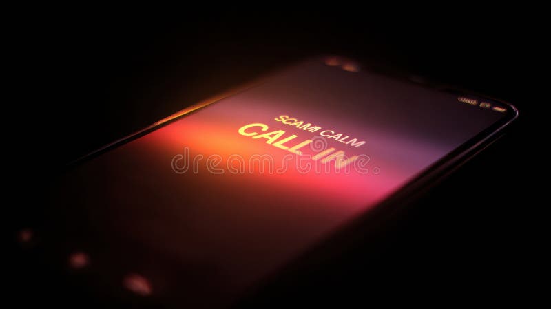 Scam Call Alert on Phone Screen with Eerie Glow at Night Stock Photo ...