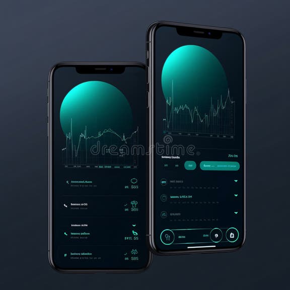 The Phone Screen Displays Various Graphs that Can Display Data and ...