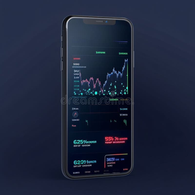 The Phone Screen Displays Various Graphs that Can Display Data and Statistics in Graph Form To ...