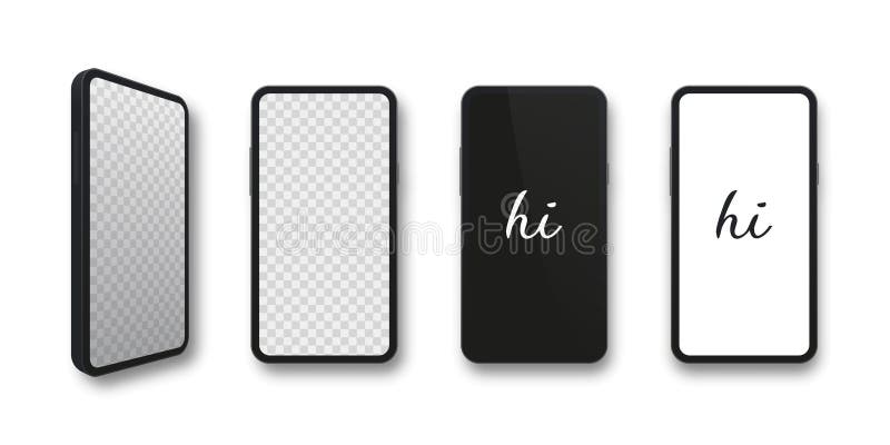 Phone Screen, Gadget Front and Perspective View Template Set ...