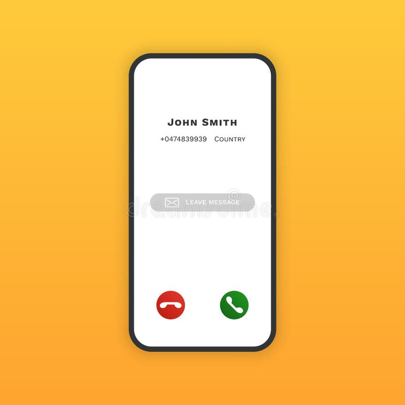 Smartphone Call Screen Mockup. Mobile Phone Interface Screen Incoming ... Smartphone Call Screen Mockup. Mobile Phone Interface Screen Incoming ...