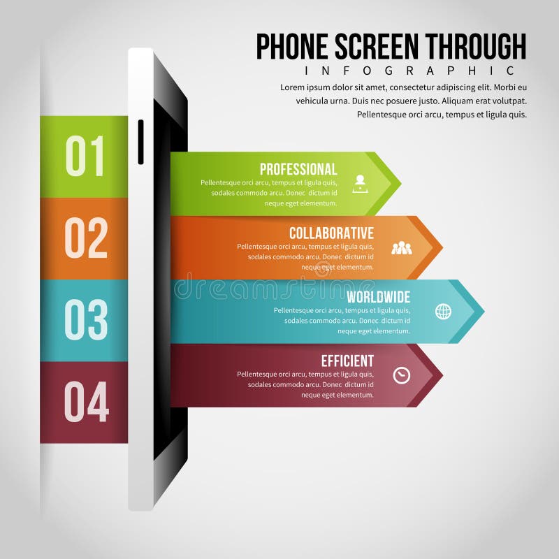 Phone Screen through Infographic Stock Vector - Illustration of ...