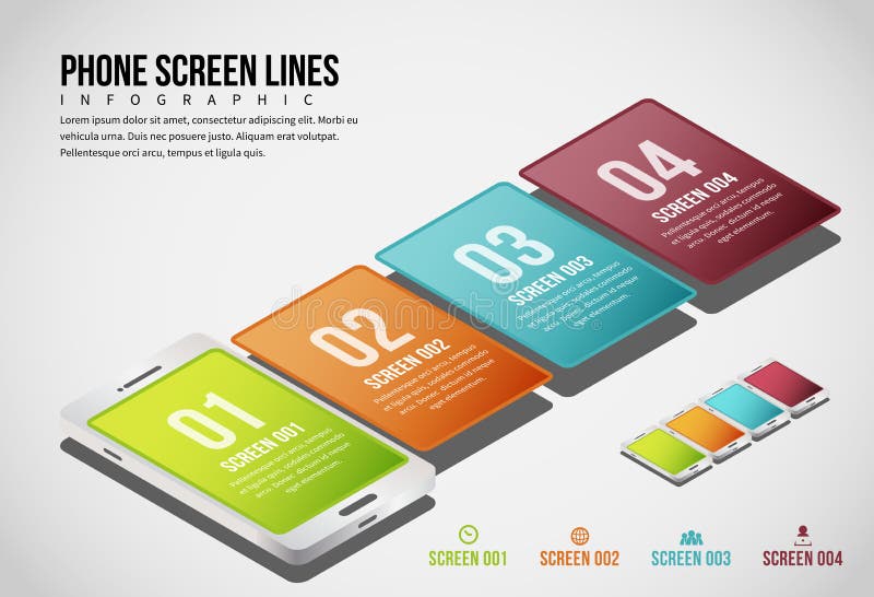 Phone Screen Lines Infographic Stock Vector - Illustration of data ...