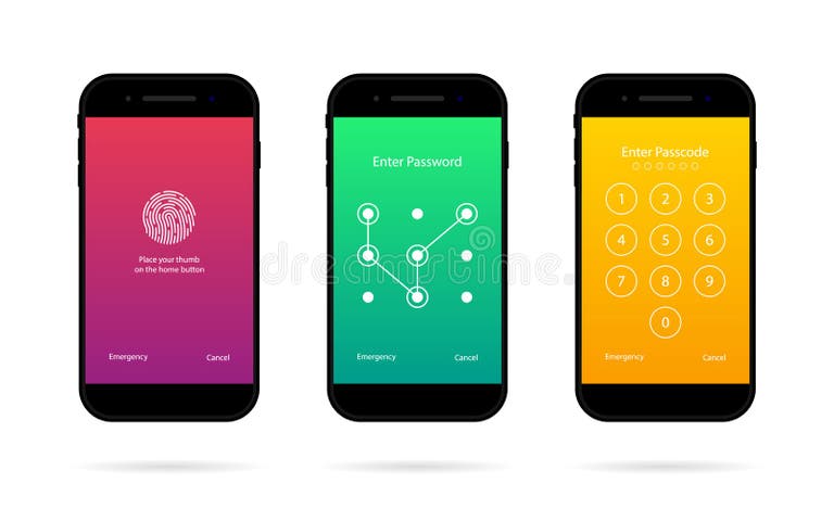 Phone Screen with Lock. Mobile Password, Passcode. Ui in Smartphone for ...