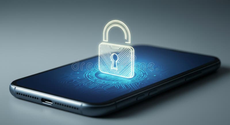 Phone Screen with a Lock Symbol on it Stock Photo - Image of ...