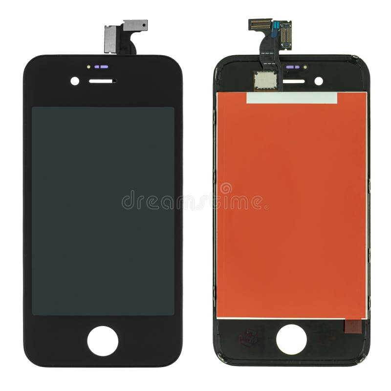 Phone Screen, Phone Part, Front and Back View Stock Image - Image of ...