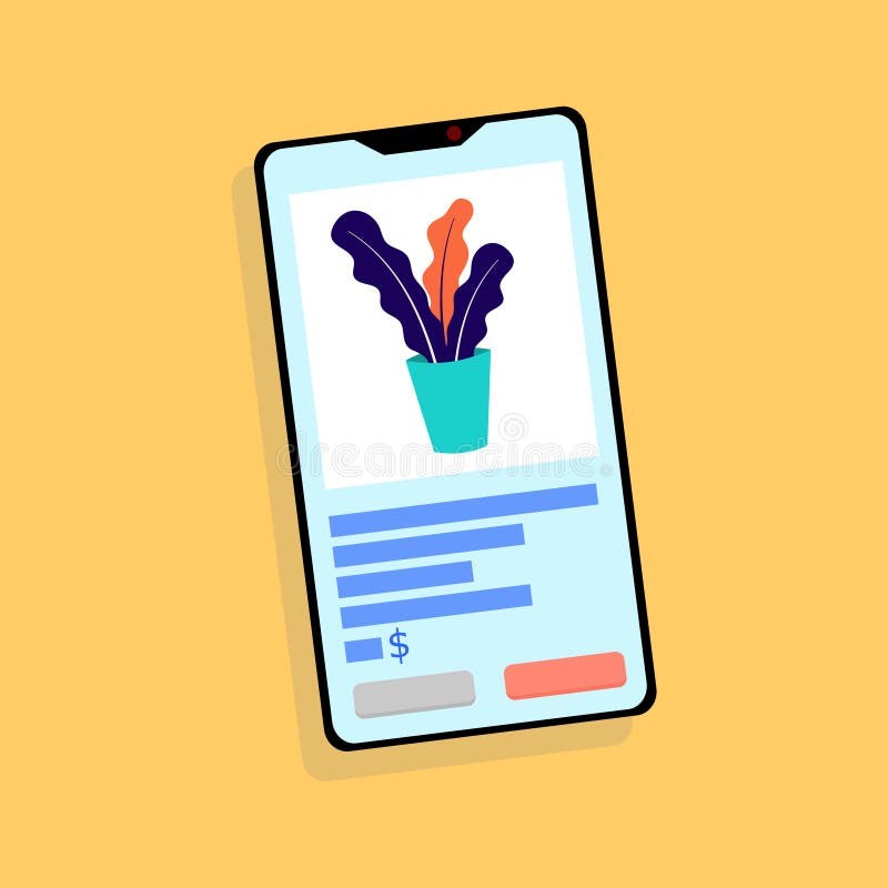 Phone Screen Top View, Product Selection for Online Purchase. Online ...