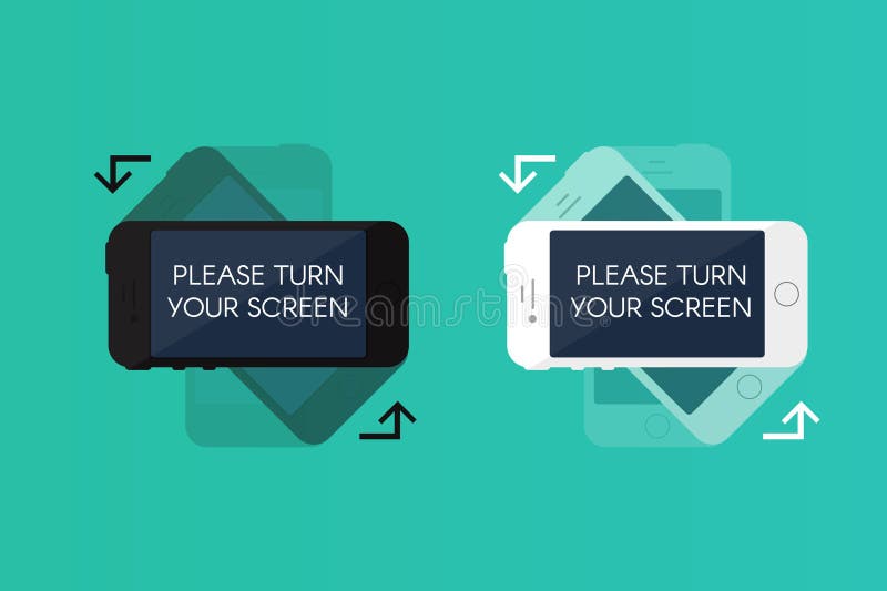 Phone Screen Turning Simple Visual Instruction Stock Vector ...