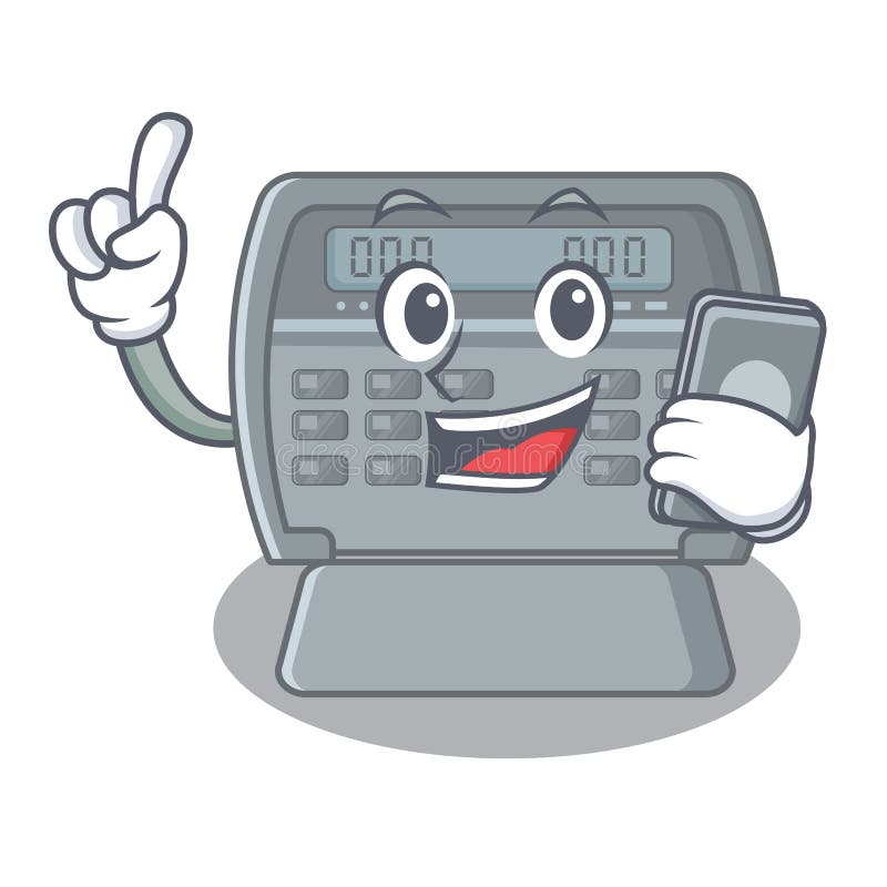 With Phone Security Alarm Isolated in the Cartoon Stock Vector ...