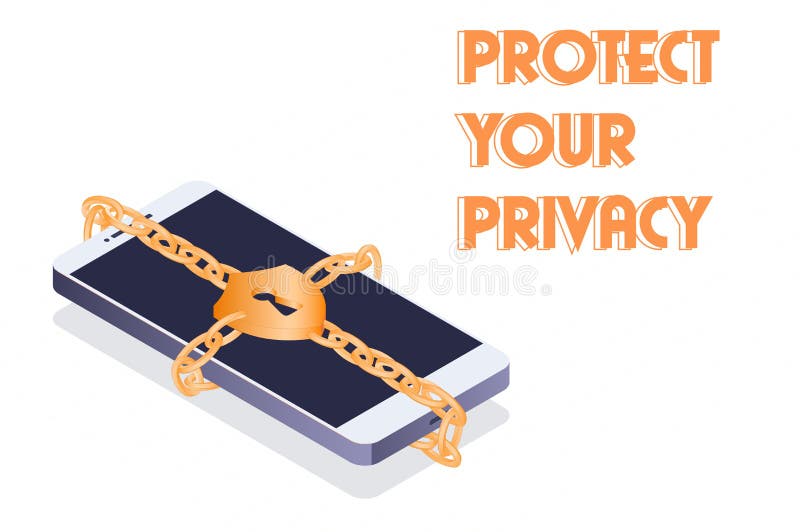 Phone Security Concept. Protect Your Privacy Vector Illustration ...
