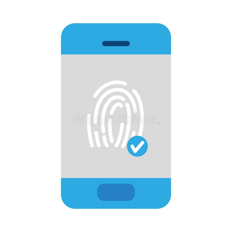Phone Security with Finger Print Stock Vector - Illustration of ...