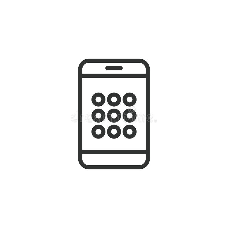 Phone Security Graphic Key, Icon in Line Design. Phone, Security ...
