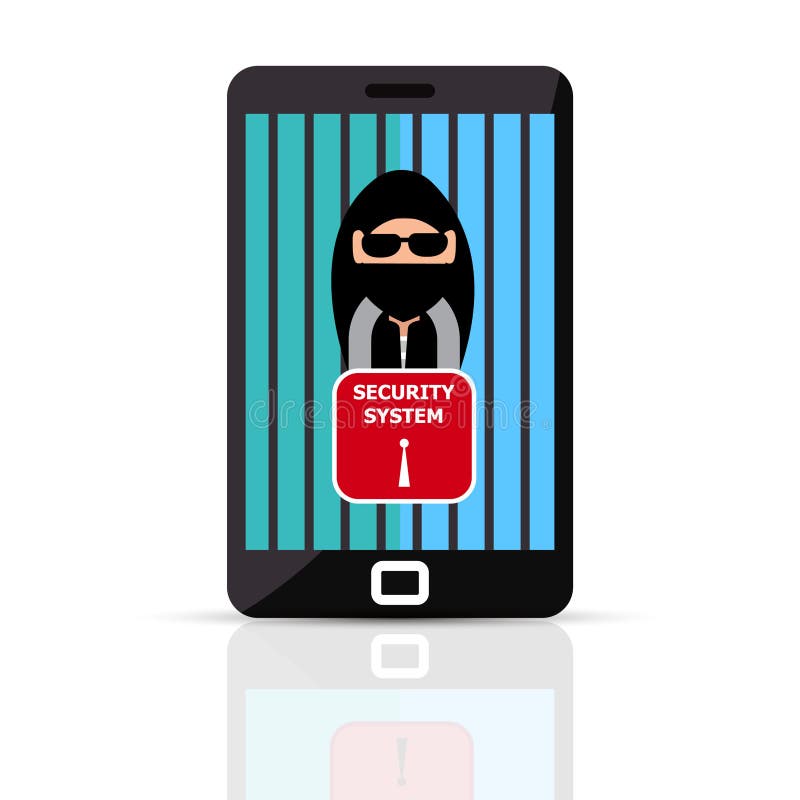 Phone Security for Hackers Concept. Mobile Phone with Lock on a White ...