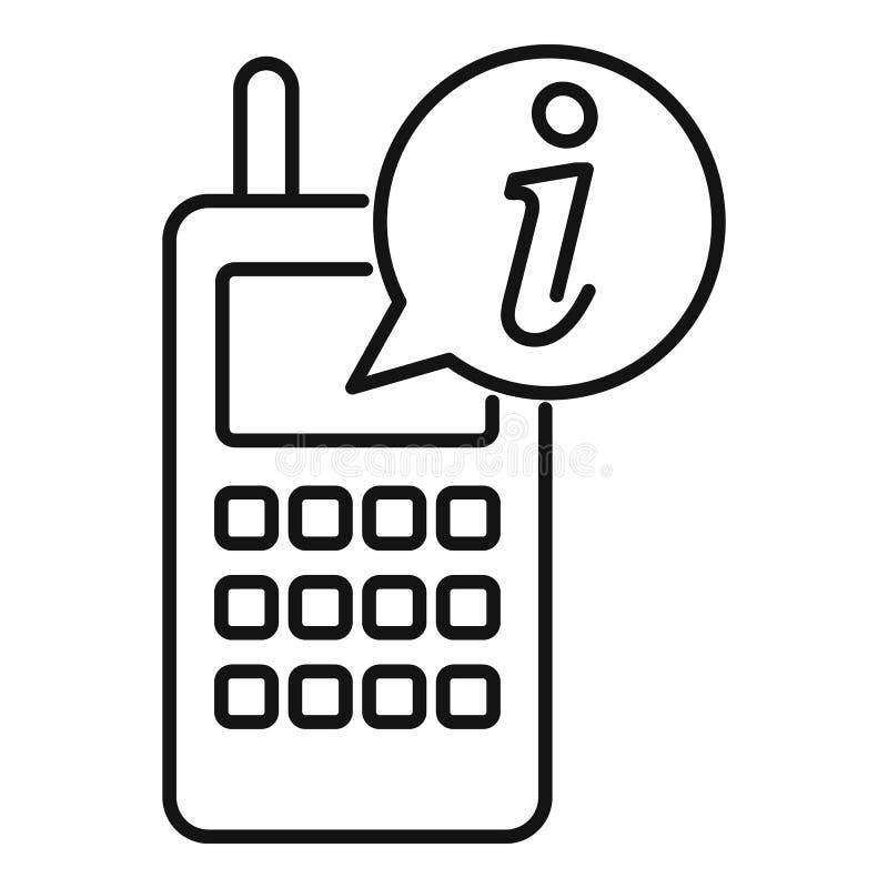 Phone Service Center Icon, Outline Style Stock Vector - Illustration of ...