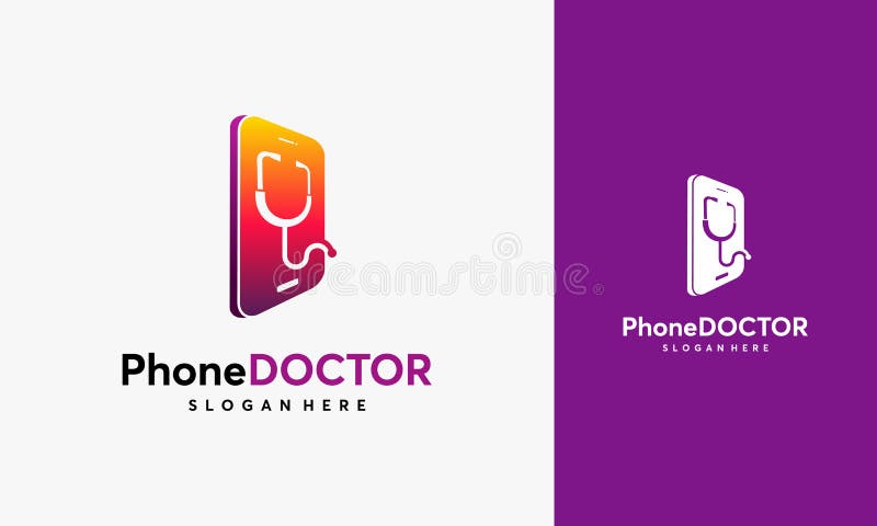 Phone Service Logo Template Designs, Phone Doctor Logo Vector ...