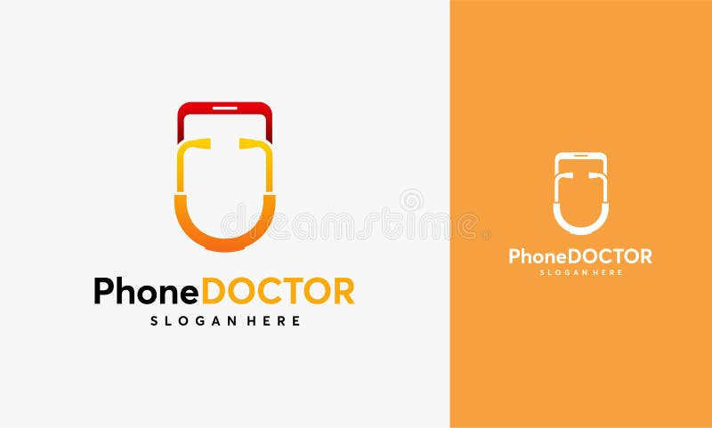 Phone Service Logo Template Designs, Phone Doctor Logo Vector ...