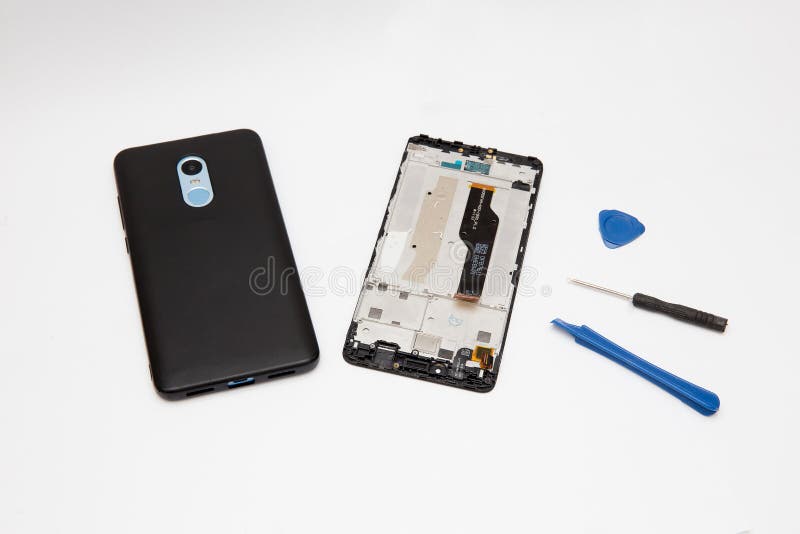 Phone Serviced for Screen Assembly Replacement Stock Photo - Image of ...
