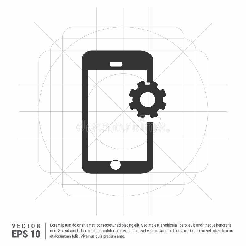 Phone with Setting icon stock vector. Illustration of smartphone ...