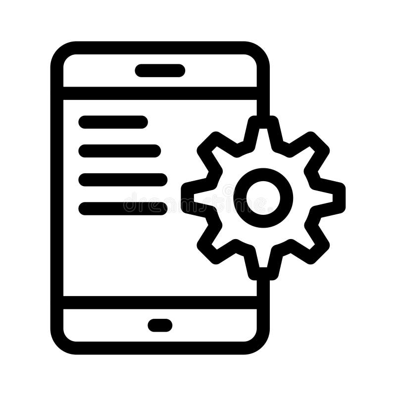 Phone Setting Vector Color Line Icon Stock Illustration - Illustration ...