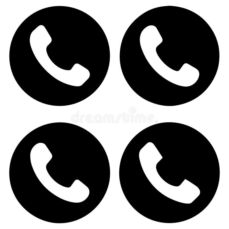Minimalist Phone Sign with Black Circle for App and UI Design Stock ...