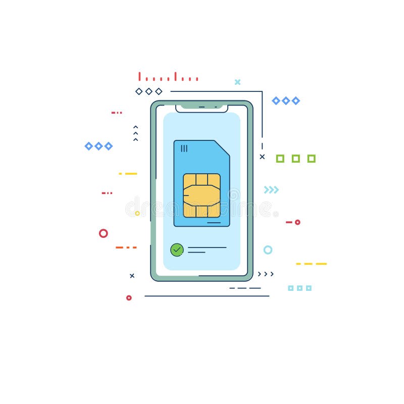 Phone with sim card stock vector. Illustration of cellular - 290708102