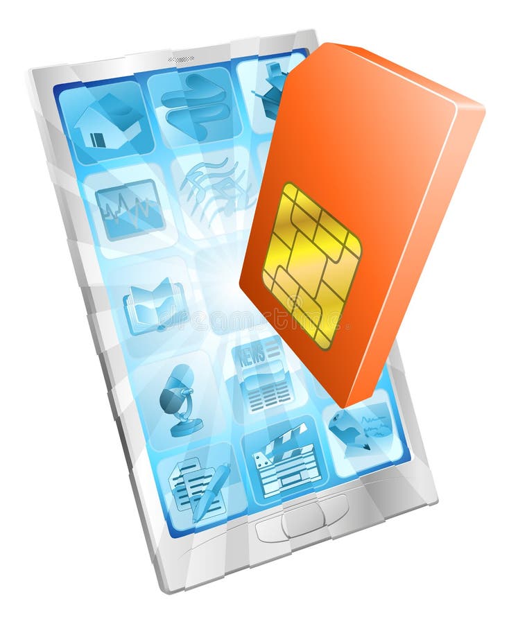 Phone SIM Card Icon Concept Stock Vector - Illustration of cellular ...