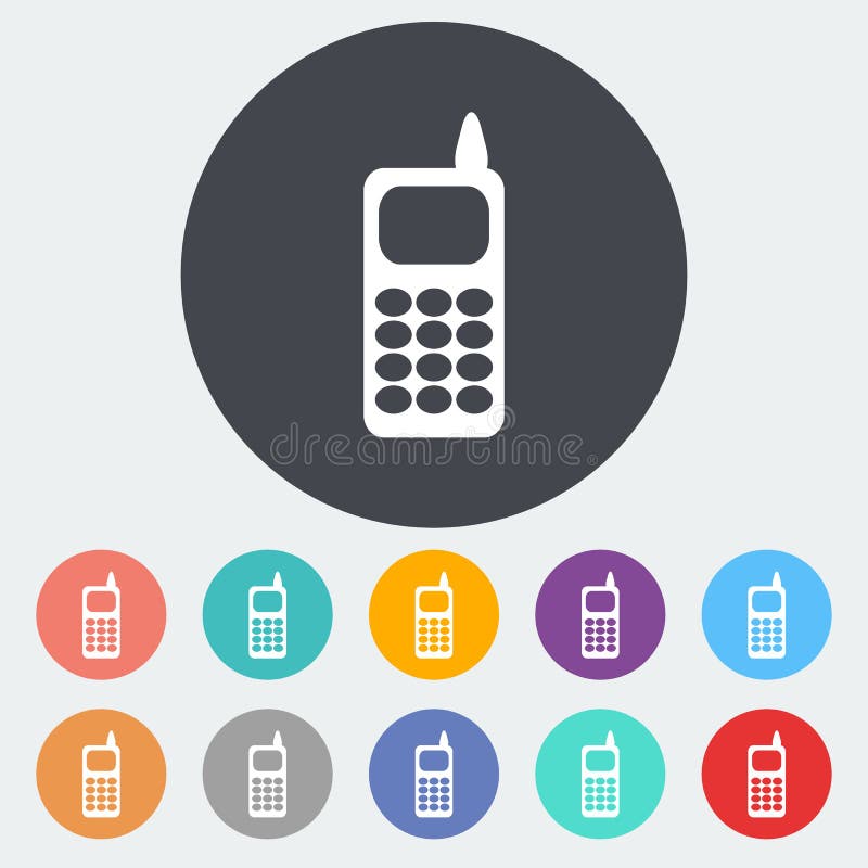 Phone single flat icon. stock vector. Illustration of mobile - 95061126