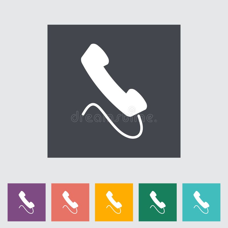 Phone single flat icon. stock vector. Illustration of assistant - 89759317