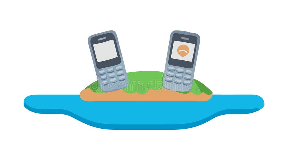Phone Sinking in Water. Device Submersion Risk, Vector Design ...