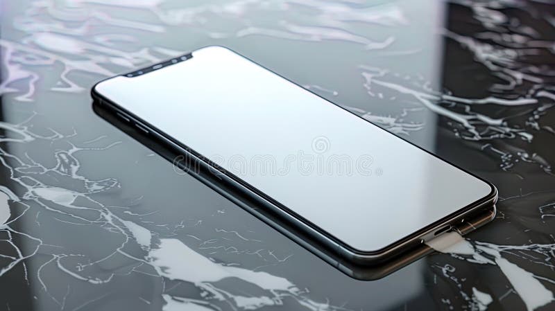 A Phone is Sitting on a Table with a Clear Screen Stock Photo - Image ...
