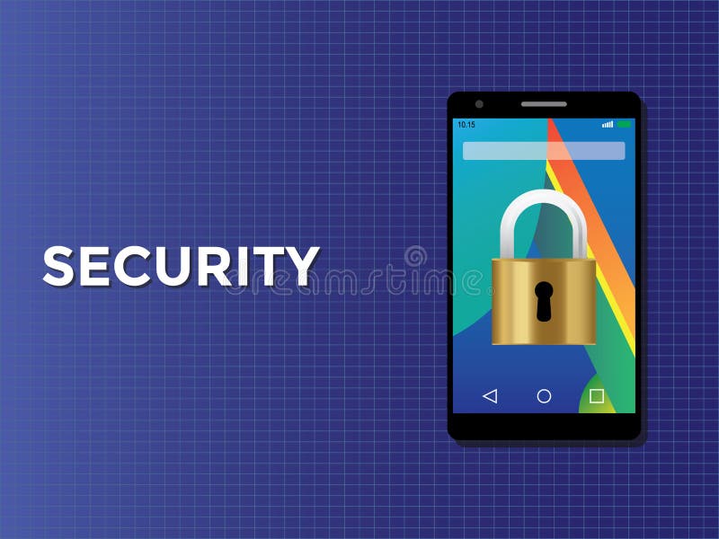 Phone Smartphone Security Concept with Padlock Stock Vector ...