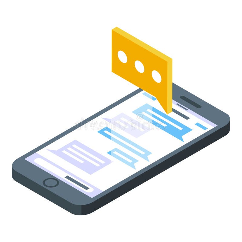 Phone Sms Icon Isometric Vector. Chat Mobile Stock Vector ...