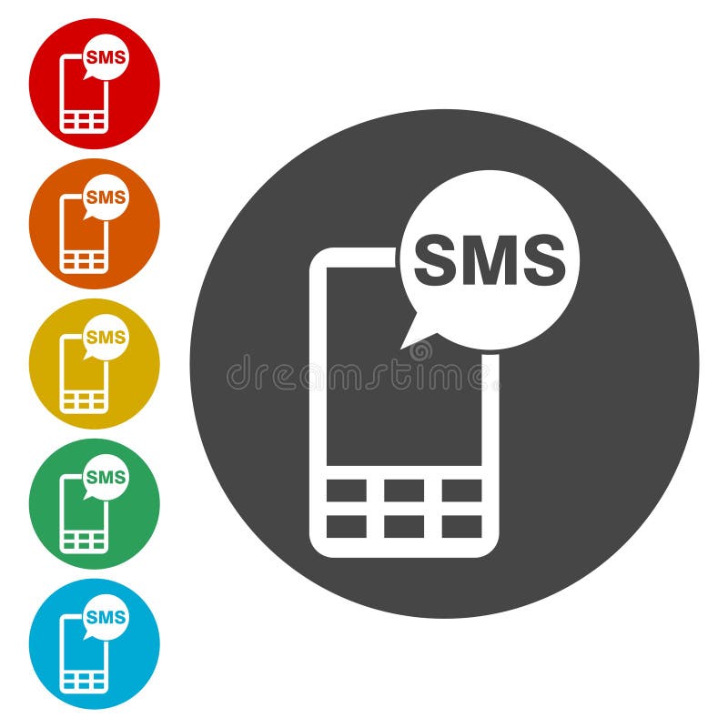 Phone SMS icons set stock vector. Illustration of cellphone - 132954515
