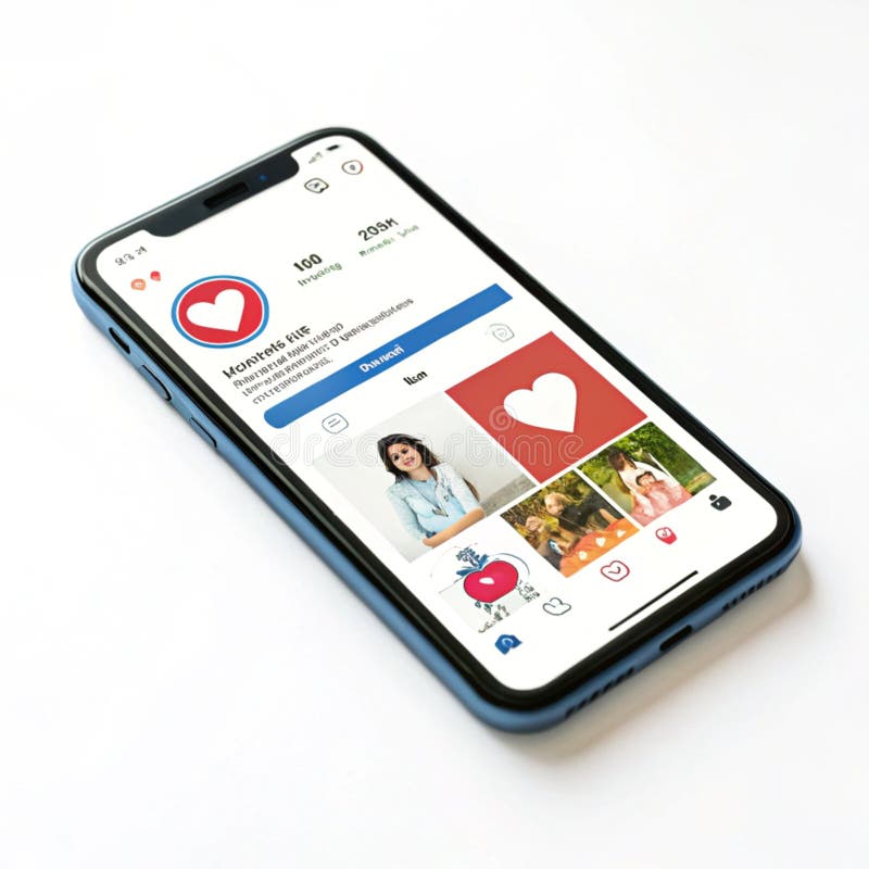 Phone with Social Media Element on White Background Stock Illustration ...