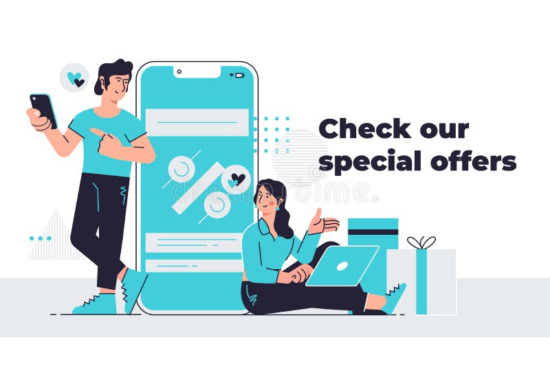 A Phone with Special Offer of the Store. Store Special Offers ...