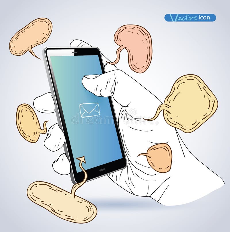 Phone and Speech Bubble Icon Vector Flat Design Template EPS 10 Stock ...