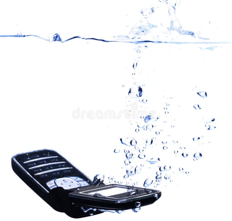 Cell-Phone under water stock image. Image of mobile, stones - 1250881