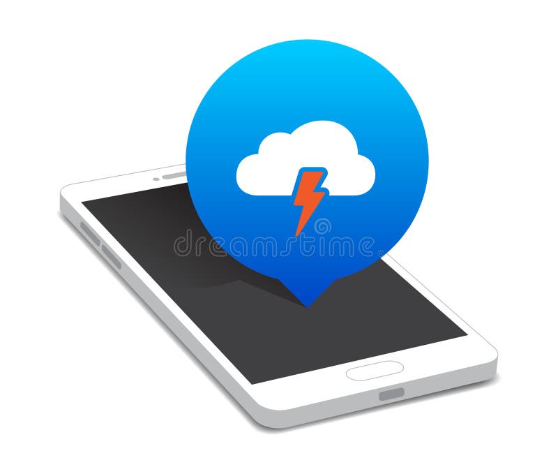 Phone Storm Icon Bubble stock vector. Illustration of design - 198591357