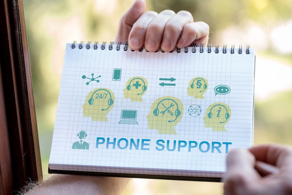Phone Support Concept on a Notepad Stock Photo - Image of assistant, telemarketing: 308410838