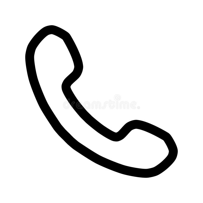 Phone Symbol Icon - Black Simple Outline, Isolated - Vector Stock ...